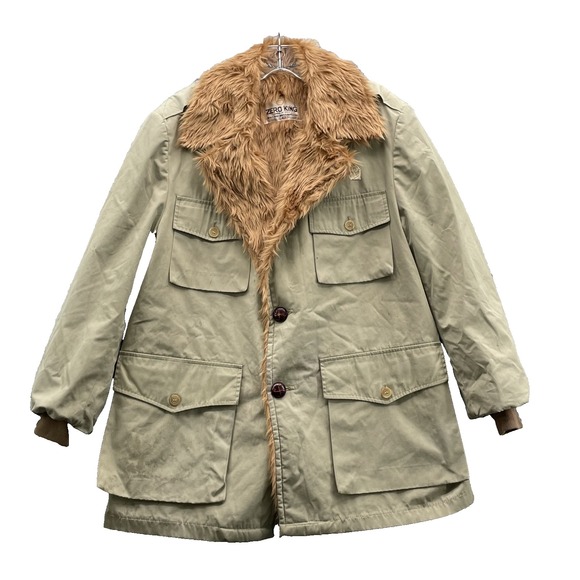 Jackets & Coats | Vtg Zero King Fur Collar Chore Coat Mens 42 Water ...